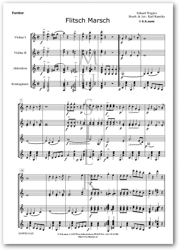 WAGNES, Eduard - Flitsch Marsch (Schrammelquartett) | Schrammelquartett ...