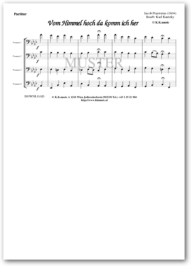 PRAETORIUS, Jacob - Vom Himmel hoch da komm ich her - Weihnachten ...