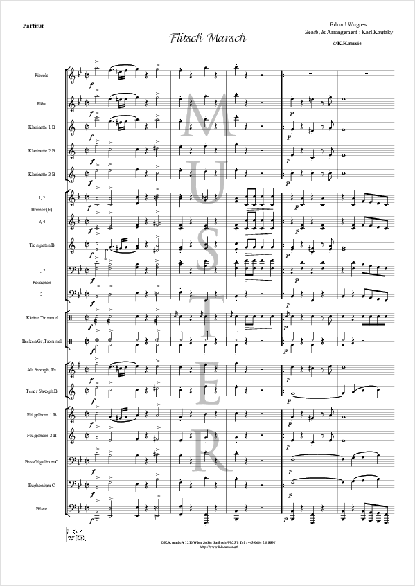 WAGNES, Eduard - Flitsch Marsch (Blasmusik) | Blasmusik | K. K. music ...